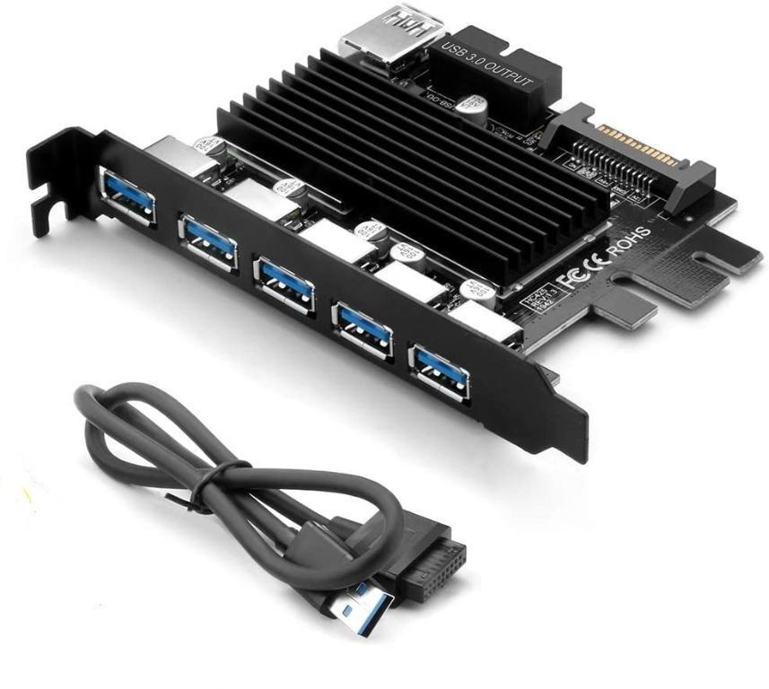 5 Ports Usb 3.0 to Expansion Card with 15-Pin SATA Power Connector and ...