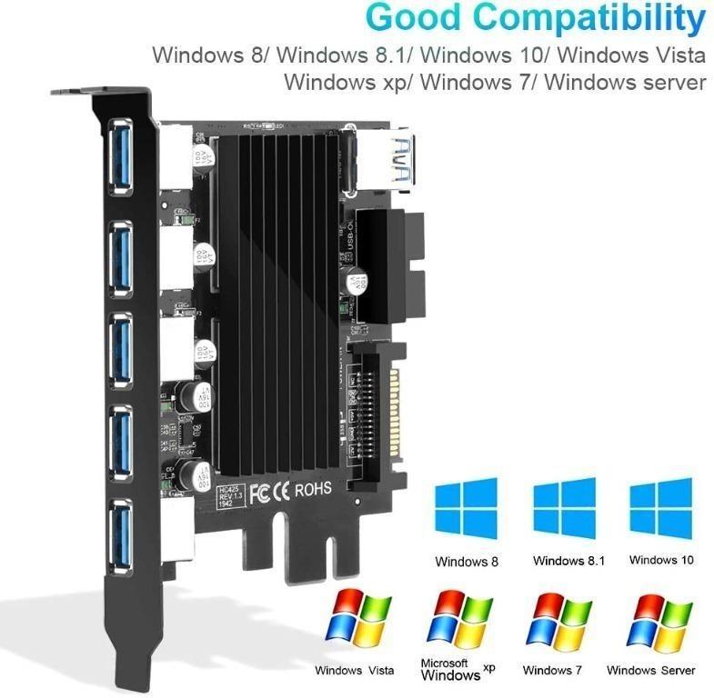 5 Ports Usb 3.0 to Expansion Card with 15-Pin SATA Power Connector and ...