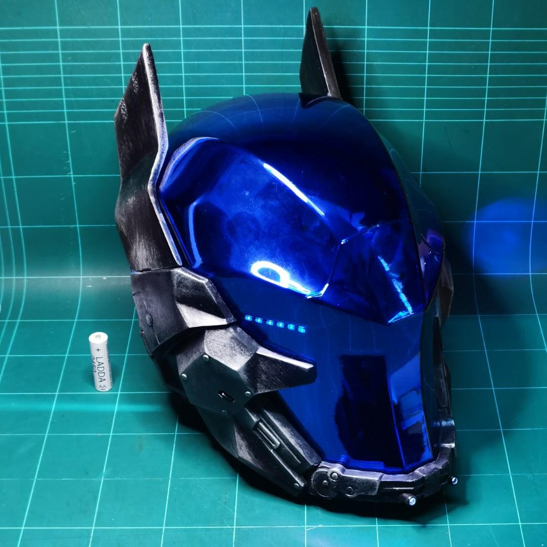 ARKHAM KNIGHT HELMET WITH LIGHT AND FAN LITHIUM ION RECHARGEABLE HYPER ...