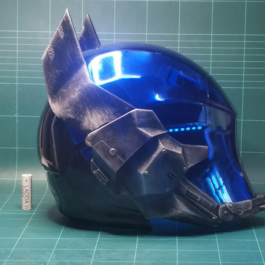 ARKHAM KNIGHT HELMET WITH LIGHT AND FAN LITHIUM ION RECHARGEABLE HYPER ...