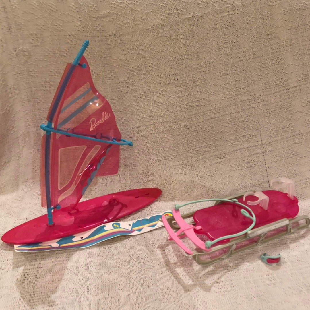 Barbie Outdoor Sports Playset - Windsurfing / Sailboarding & Sledding ...