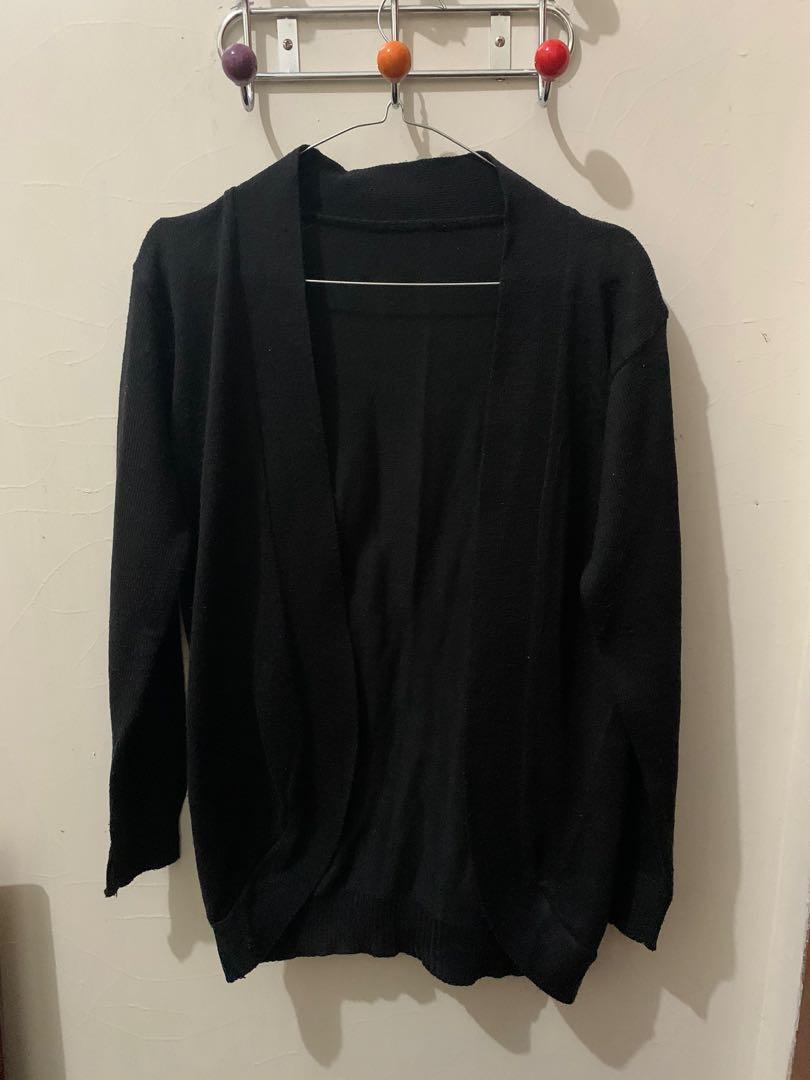 Cardigan Hitam Polos, Fesyen Wanita, Pakaian Wanita, Baju Luaran di ...