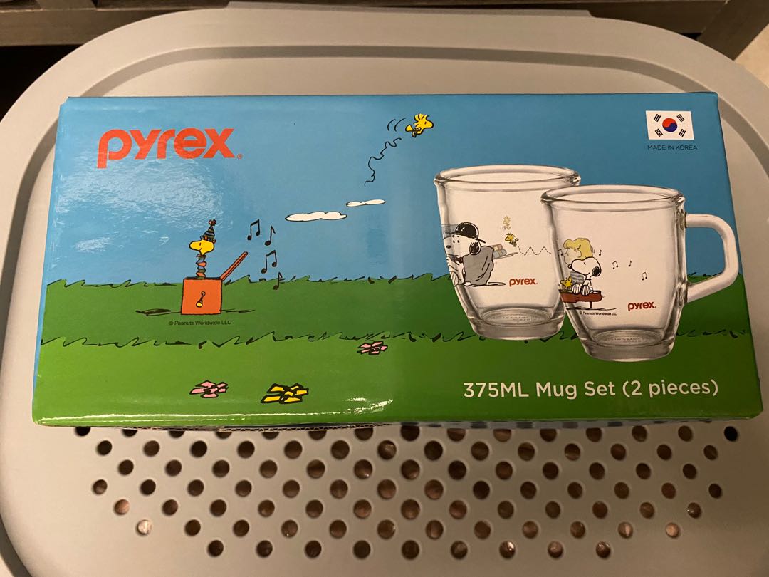 CORELLE PYREX * PEANUTS SNOOPY glass mug, Furniture & Home Living ...