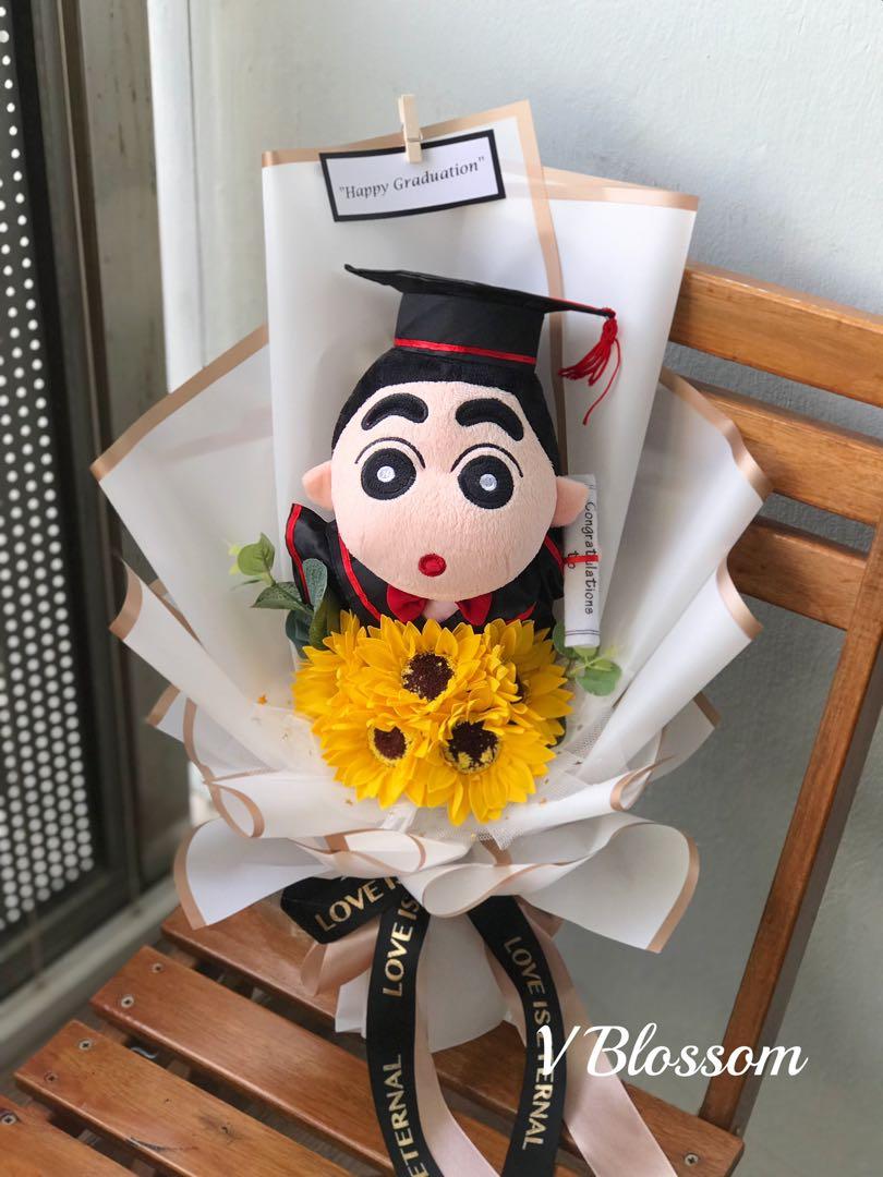Crayon Shin-Chan Graduation Bouquet with Soap Flower, Hobbies & Toys ...