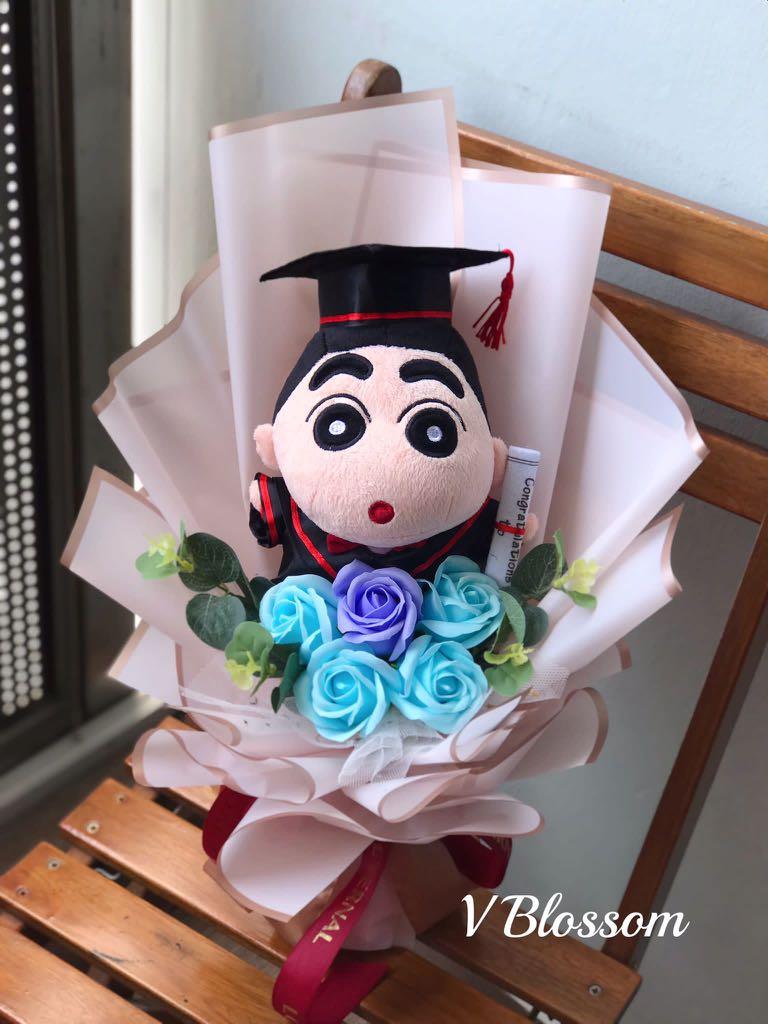 Crayon Shin-Chan Graduation Bouquet with Soap Flower, Hobbies & Toys ...