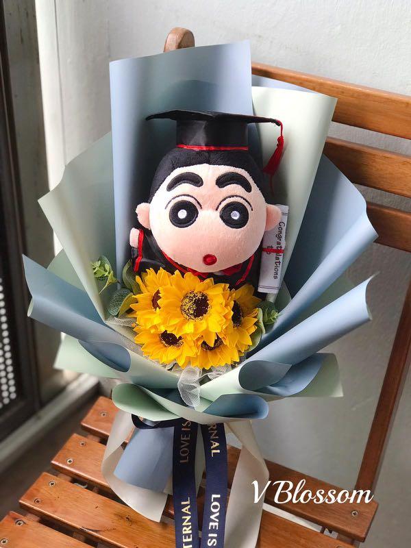 Crayon Shin-Chan Graduation Bouquet with Soap Flower, Hobbies & Toys ...