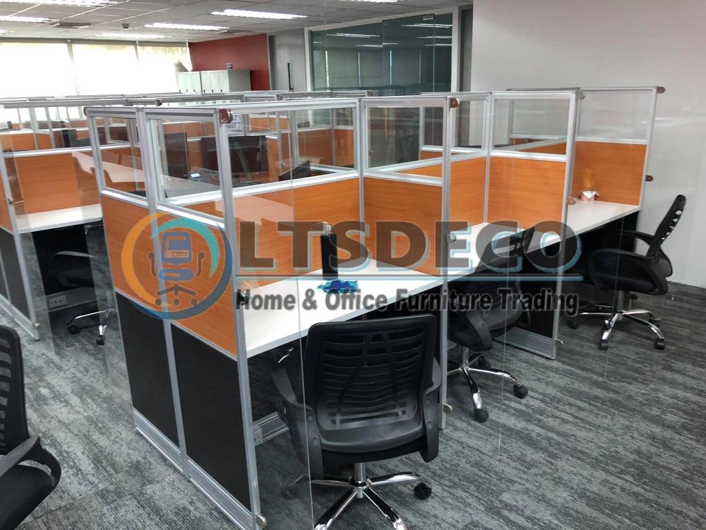 CUBICLE WORKSTATION LAMINATED W/ GLASS OFFICE PARTITION, Furniture ...