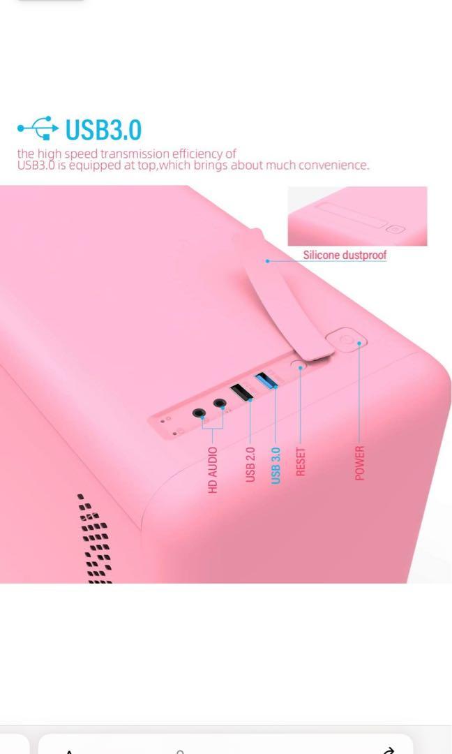 GOLDEN FIELD Q3056 Pink PC Case, Mini ITX Small Form Factor Computer ...