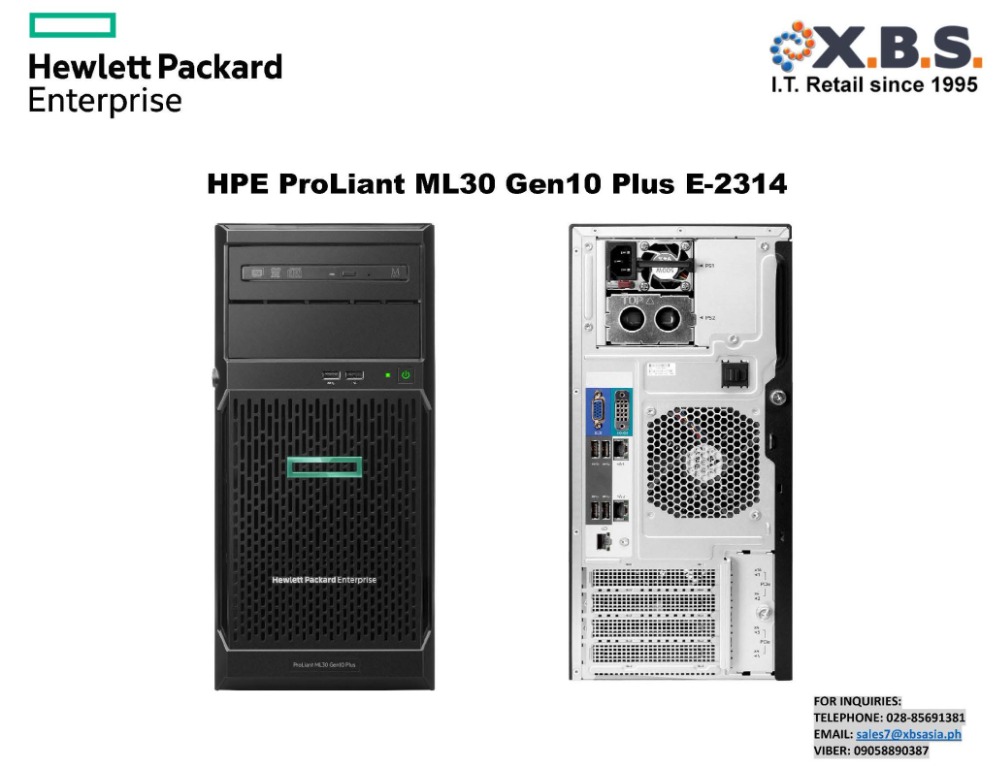 HPE ProLiant ML30 Gen10 Plus E-2314 Server, Computers & Tech, Office & Business Technology on ...