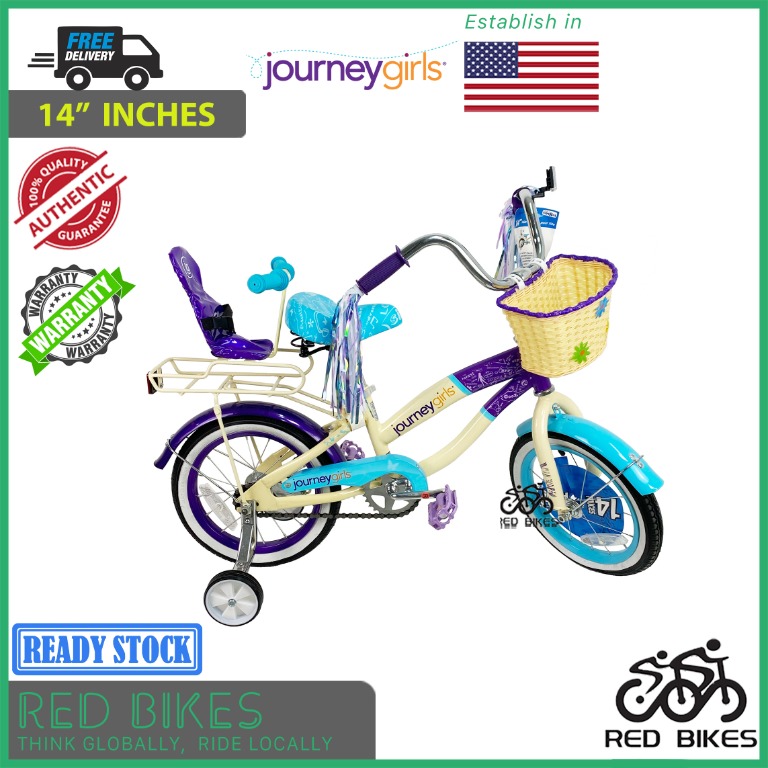 Journey Girls 14" Inch Bike With Training Wheels Bicycle / 100% ...