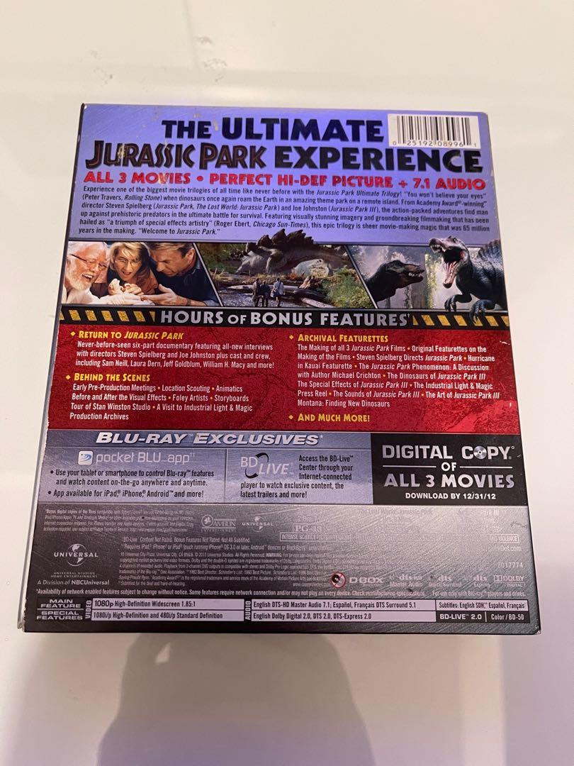 Jurassic Park Limited Edition Bluray Trilogy, Hobbies & Toys, Music ...