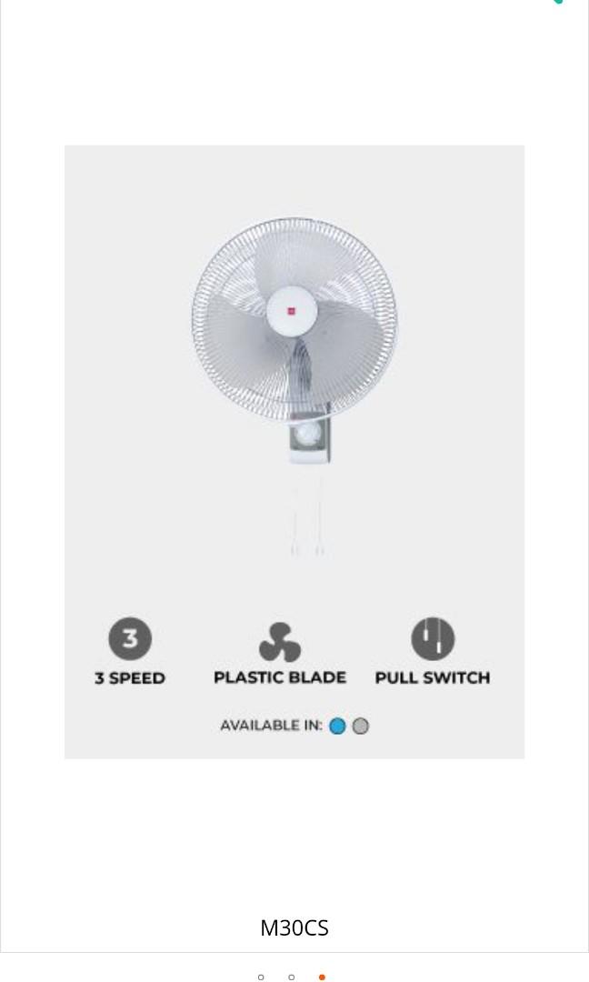 KDK M30CS 12" Pull String Wall Fan, Furniture & Home Living, Lighting ...