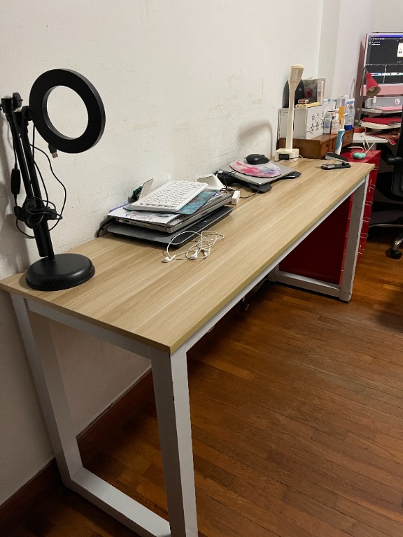 Long Study Table, Furniture & Home Living, Furniture, Tables & Sets on ...