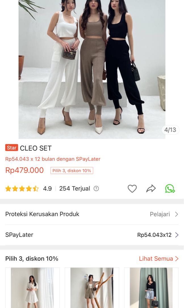 Modelano Kleo Set, Fesyen Wanita, Pakaian Wanita, Lainnya di Carousell