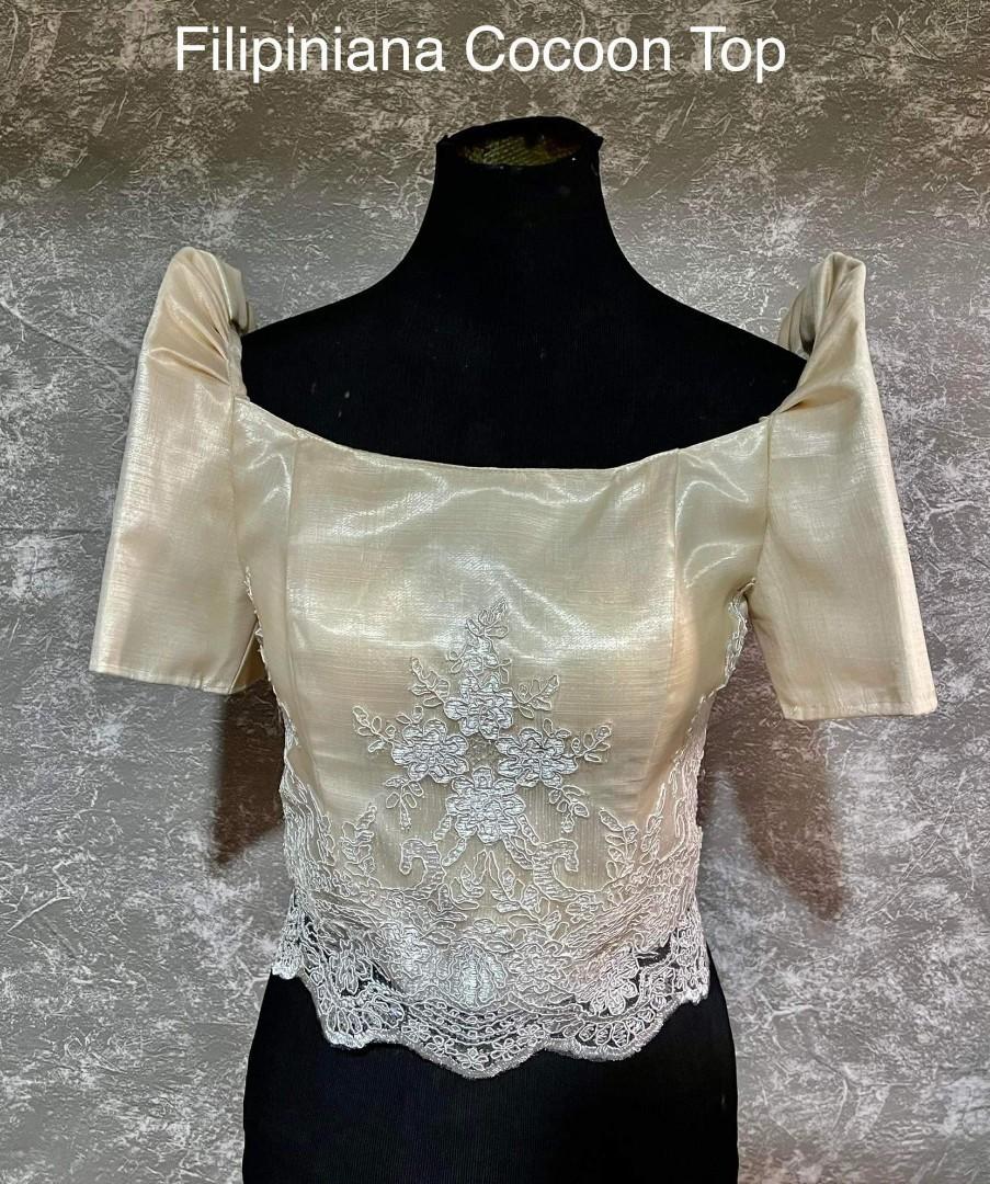 Modern Filipiniana Top/Lady Barong Tagalog Costume, Women's Fashion ...