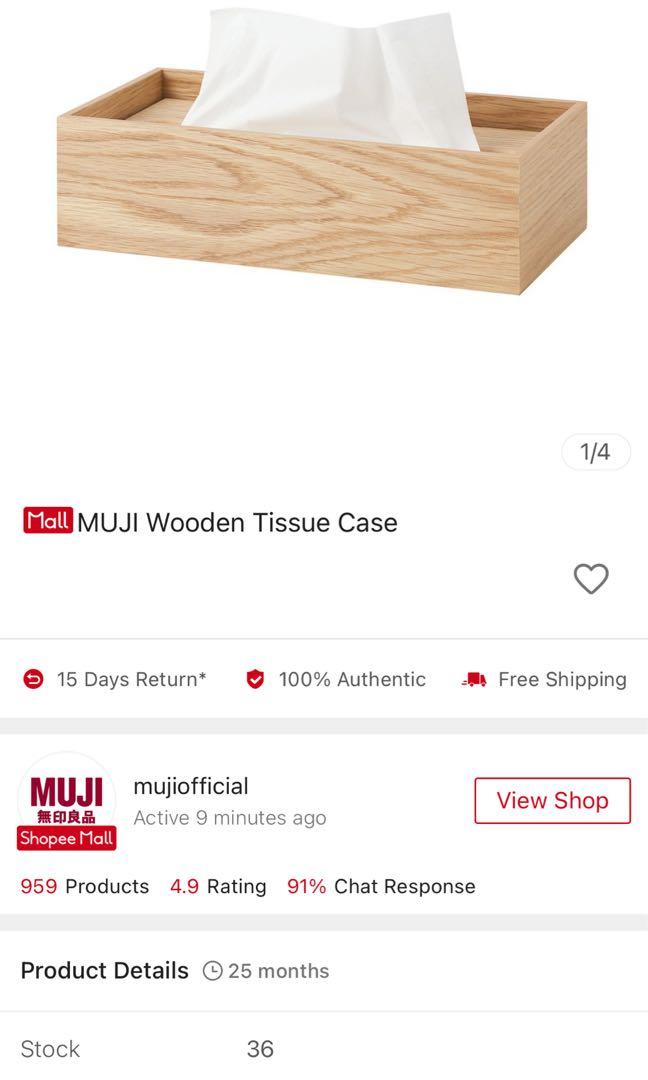 Muji Wooden Tissue Case, Furniture & Home Living, Home Decor, Other ...