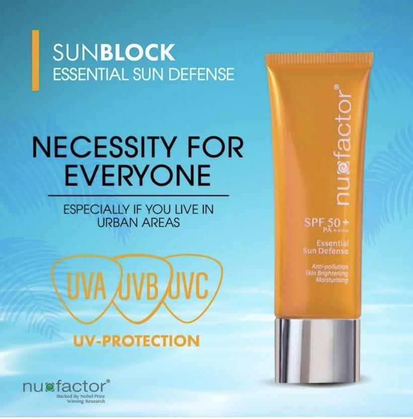 NUFACTOR Essential Sun Defense Sun Block Sunscreen SPF 50+, Beauty ...