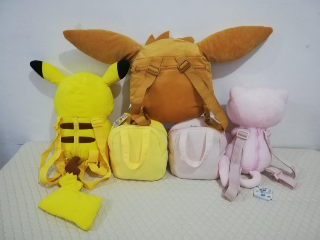 Pokemon Eevee Pikachu Mew Backpack Handbag, Women's Fashion, Bags ...