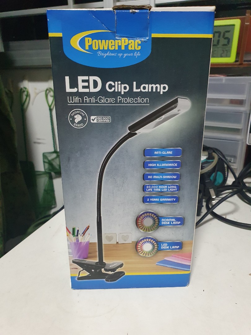 Powerpac led clip lamp, Furniture & Home Living, Lighting & Fans ...