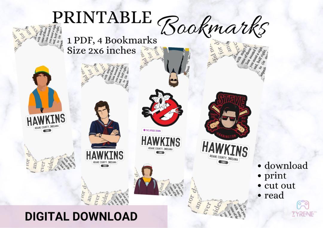 Stranger Things Bookmarks (1st Set) | Printable Bookmarks | Set of 4 ...