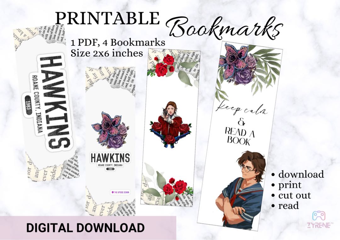 Stranger Things Bookmarks (2nd Set) | Printable Bookmarks | Set of 4 ...