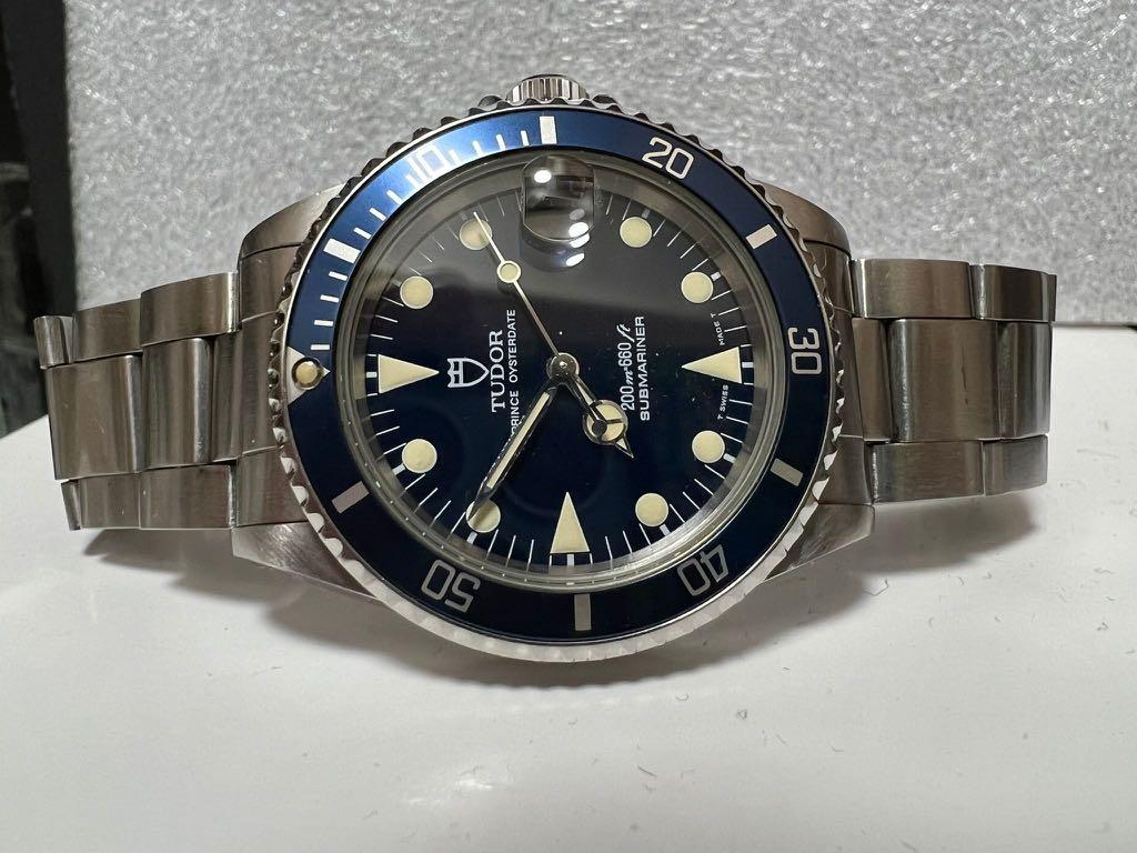 Rare TUDOR SUBMARINER BLUE 75090 36mm, Luxury, Watches on Carousell