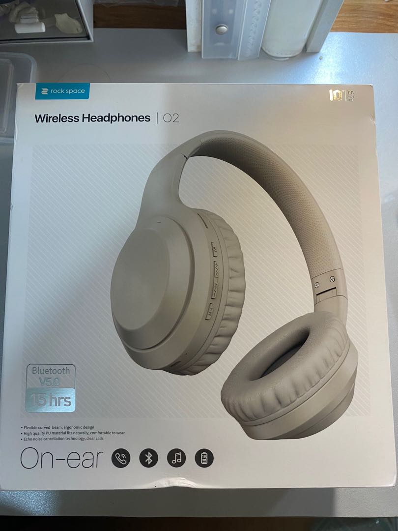Rock Space O2 Wireless Headphone Bluetooth Foldable Headset with Built ...