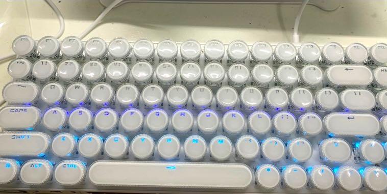 Round keycaps set ice crystal retro backlit (104 keys), Computers ...