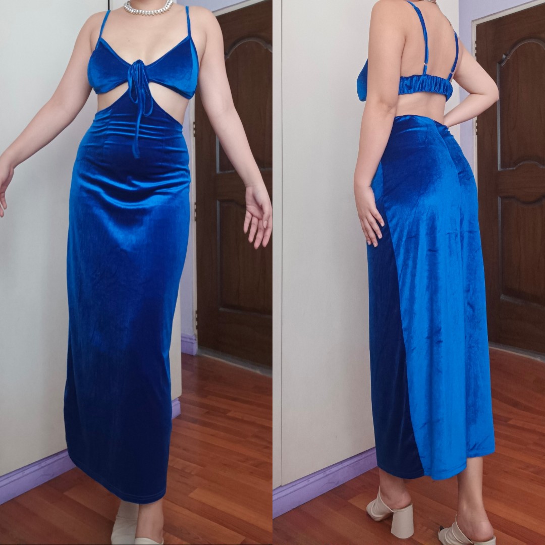 Royal Velvet Revealing Dress, Women's Fashion, Dresses & Sets, Dresses ...