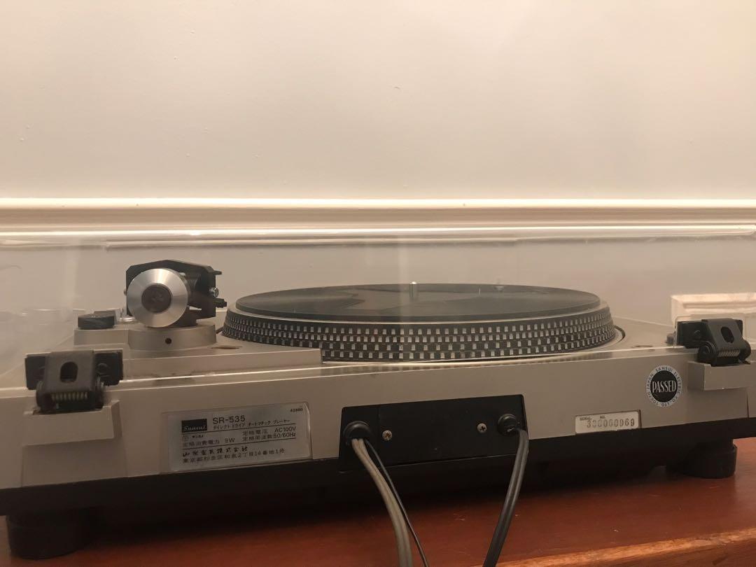 Sansui SR-535 Turntable Vinyl LP Piring Hitam Record Player, Audio ...