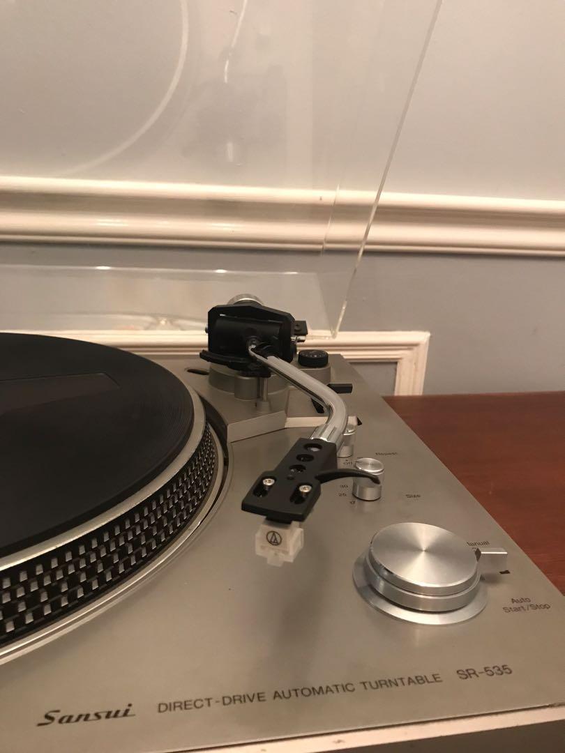 Sansui SR-535 Turntable Vinyl LP Piring Hitam Record Player, Audio ...