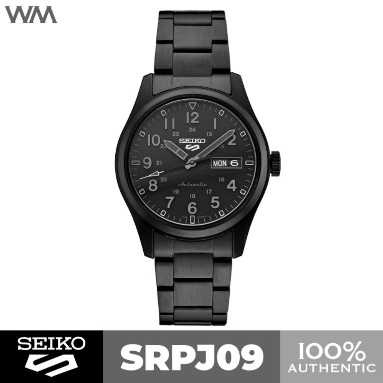 Seiko 5 Sports Stealth Black Stainless Steel Field Automatic Watch ...