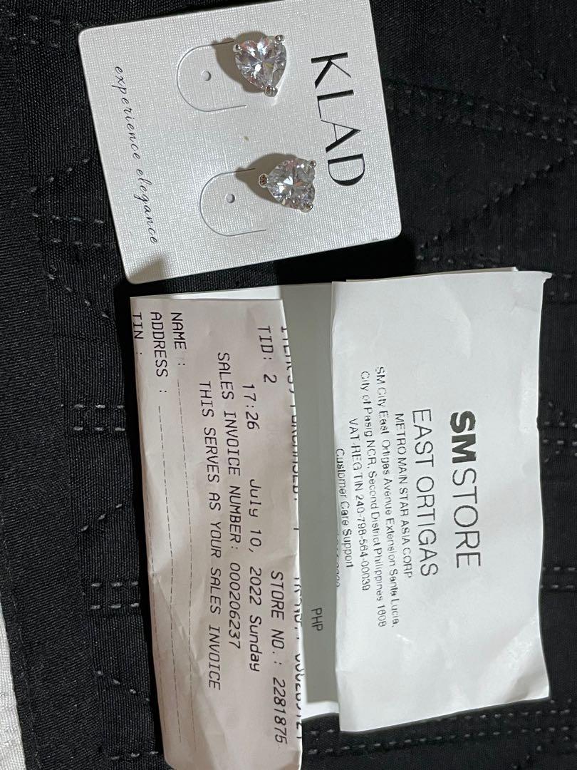 SM store KLAD with receipt and bag, Women's Fashion, Jewelry ...