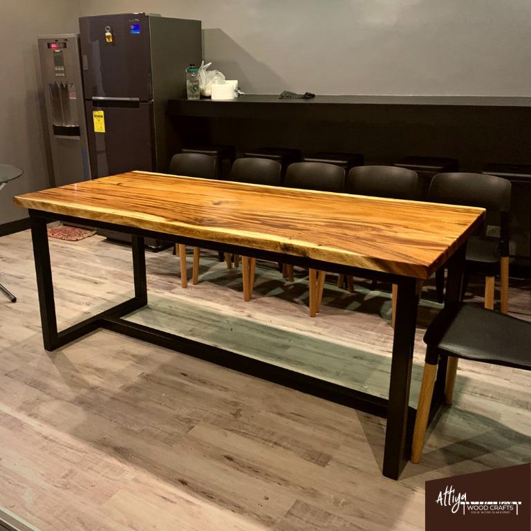 Solid Acacia Wood Office Table (Prices Vary), Furniture & Home Living ...