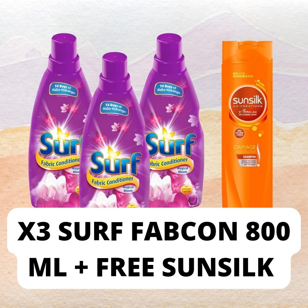 SURF BUNDLE FABCON FABRIC CONDITIONER 800ML WITH FREE SUNSILK SHAMPOO ...