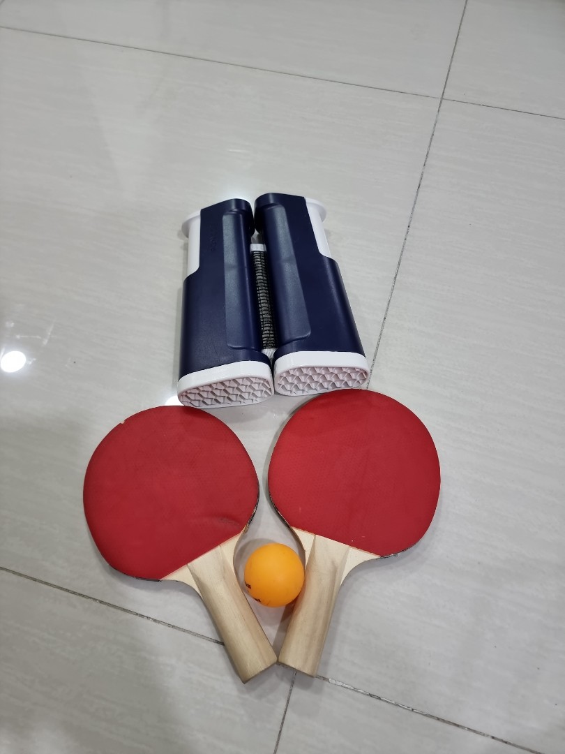 Table Tennis Small Rollnet Set Pongori - 2 Bats and 1 Ball, Sports Equipment, Sports & Games ...