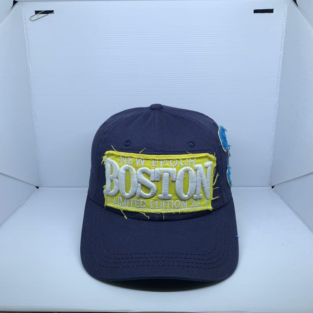 Topi Simple Ripped Motif Sobek Boston, Fesyen Pria, Aksesoris, Topi di ...