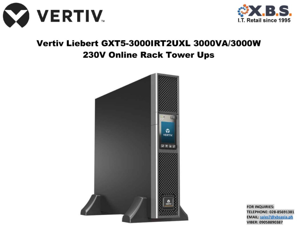 Vertiv Liebert GXT5-3000IRT2UXL 3000VA/3000W 230V Online Rack Tower Ups, Computers & Tech ...