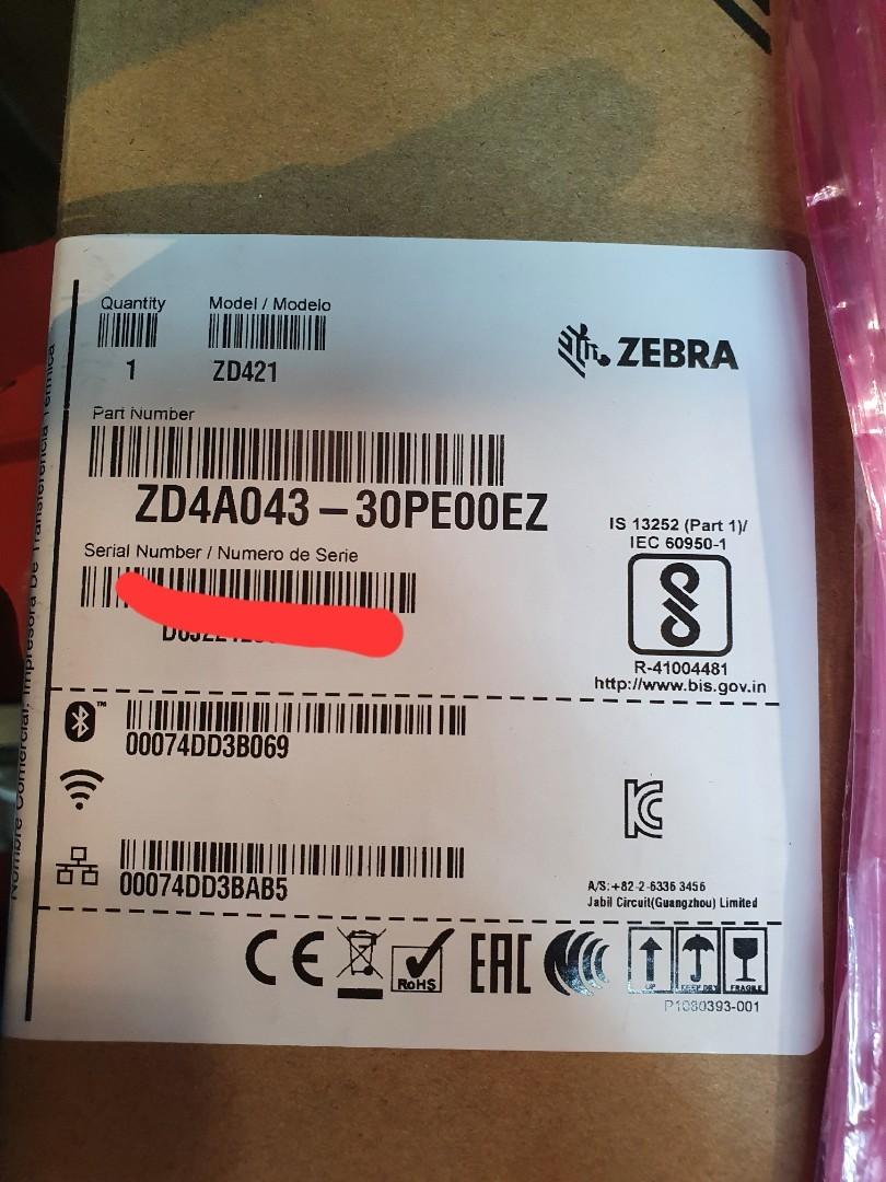 ZEBRA ZD421 300DPI LAN PRINTER, Computers & Tech, Printers, Scanners ...