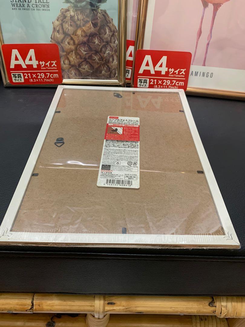 4 PCs Daiso Photo frame (gold and rose gold color), Furniture & Home ...