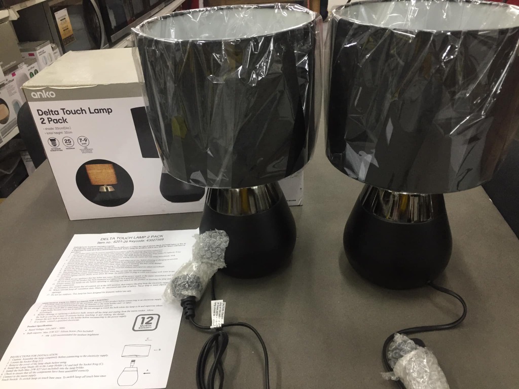 Anko Delta Touch Lamp 2 Pack, Furniture & Home Living, Lighting & Fans ...