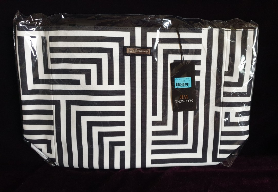 Black & White Jim Thompson Tote Bag, Women's Fashion, Bags & Wallets ...