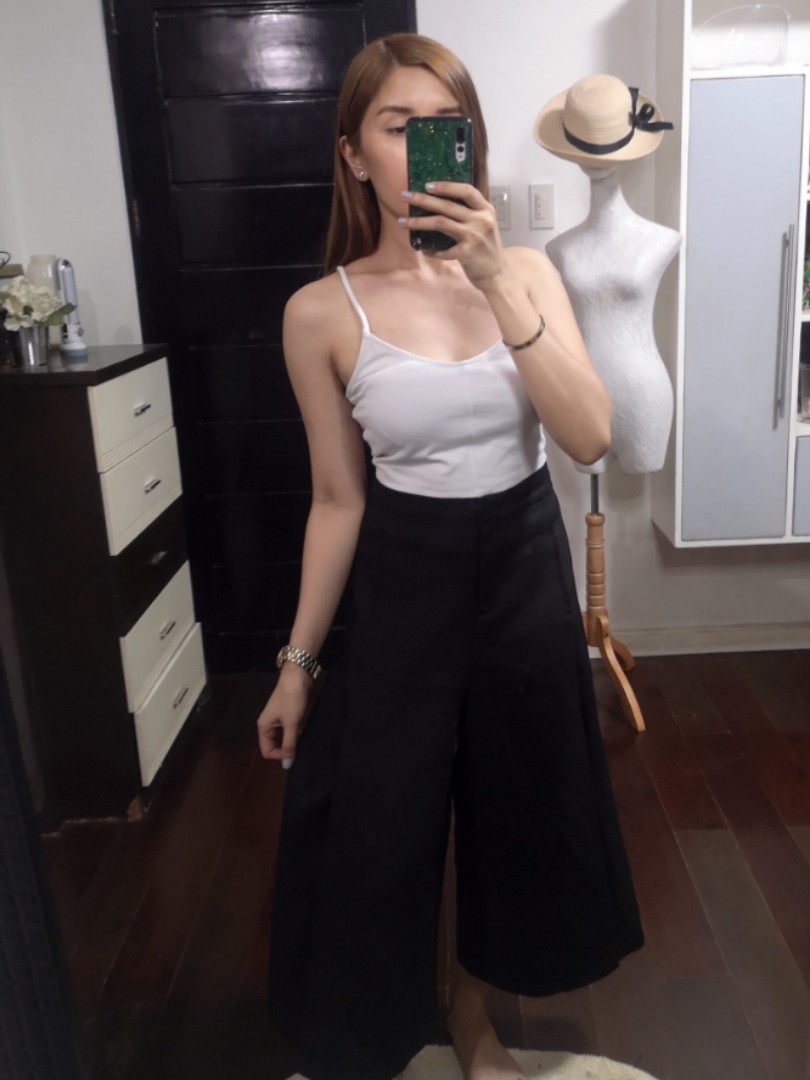 Black Wide leg SquarePants, Women's Fashion, Bottoms, Other Bottoms on ...