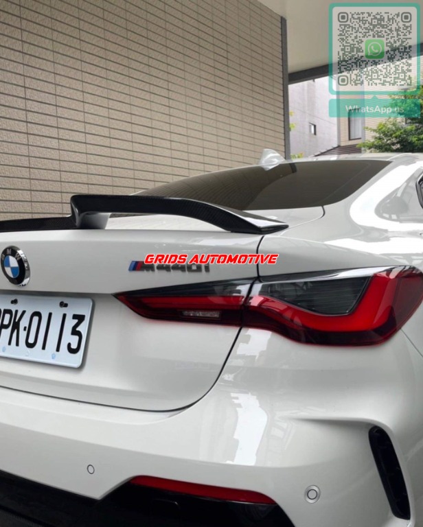 BMW G22 4-SERIES V-TYPE Rear spoiler /碳纖尾翼*, 汽車配件, 改裝、內外零件 - Carousell