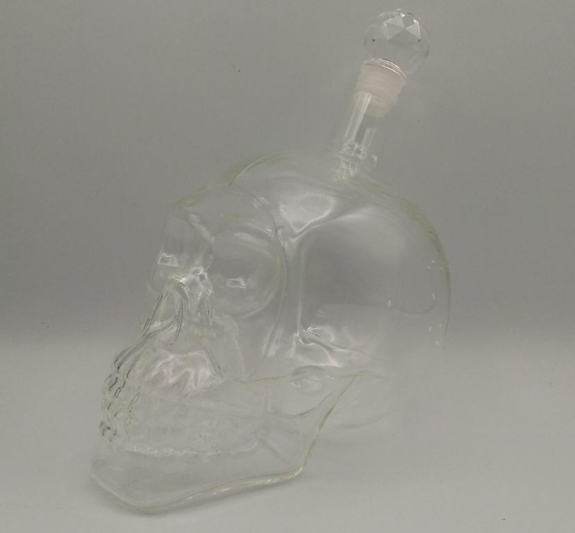 CRYSTAL HEAD Vodka Shot Whiskey Wine 1000 ml Glass Bottle Decanter ...