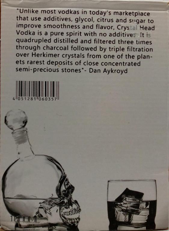 CRYSTAL HEAD Vodka Shot Whiskey Wine 1000 ml Glass Bottle Decanter ...