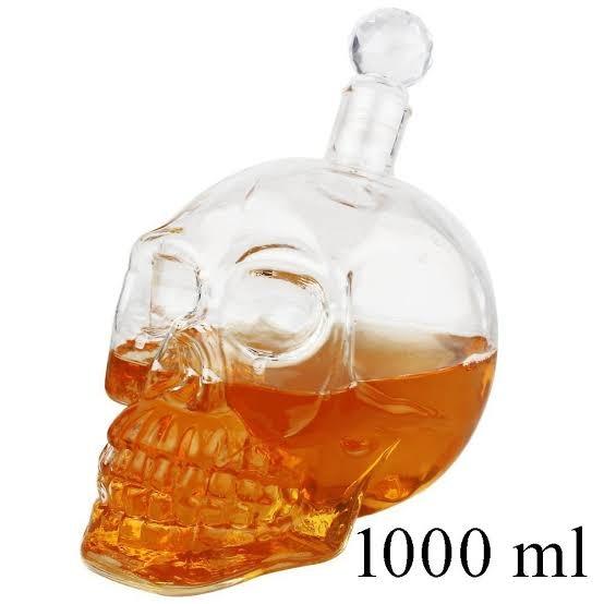 CRYSTAL HEAD Vodka Shot Whiskey Wine 1000 ml Glass Bottle Decanter ...