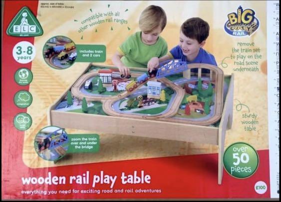 ELC Wooden City Train Table, Hobbies & Toys, Toys & Games on Carousell