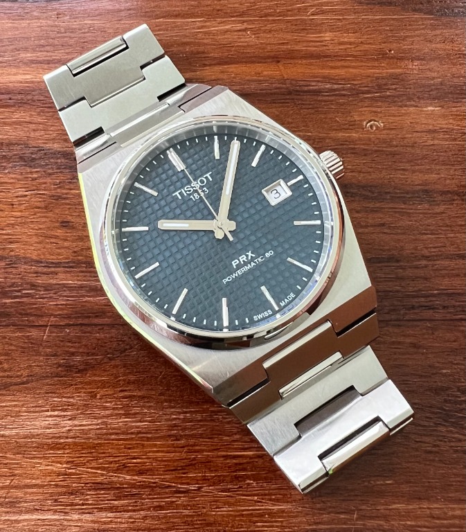 Full Set Tissot PRX Powermatic80 Blue Waffle Dial Excellent Condition 9 ...