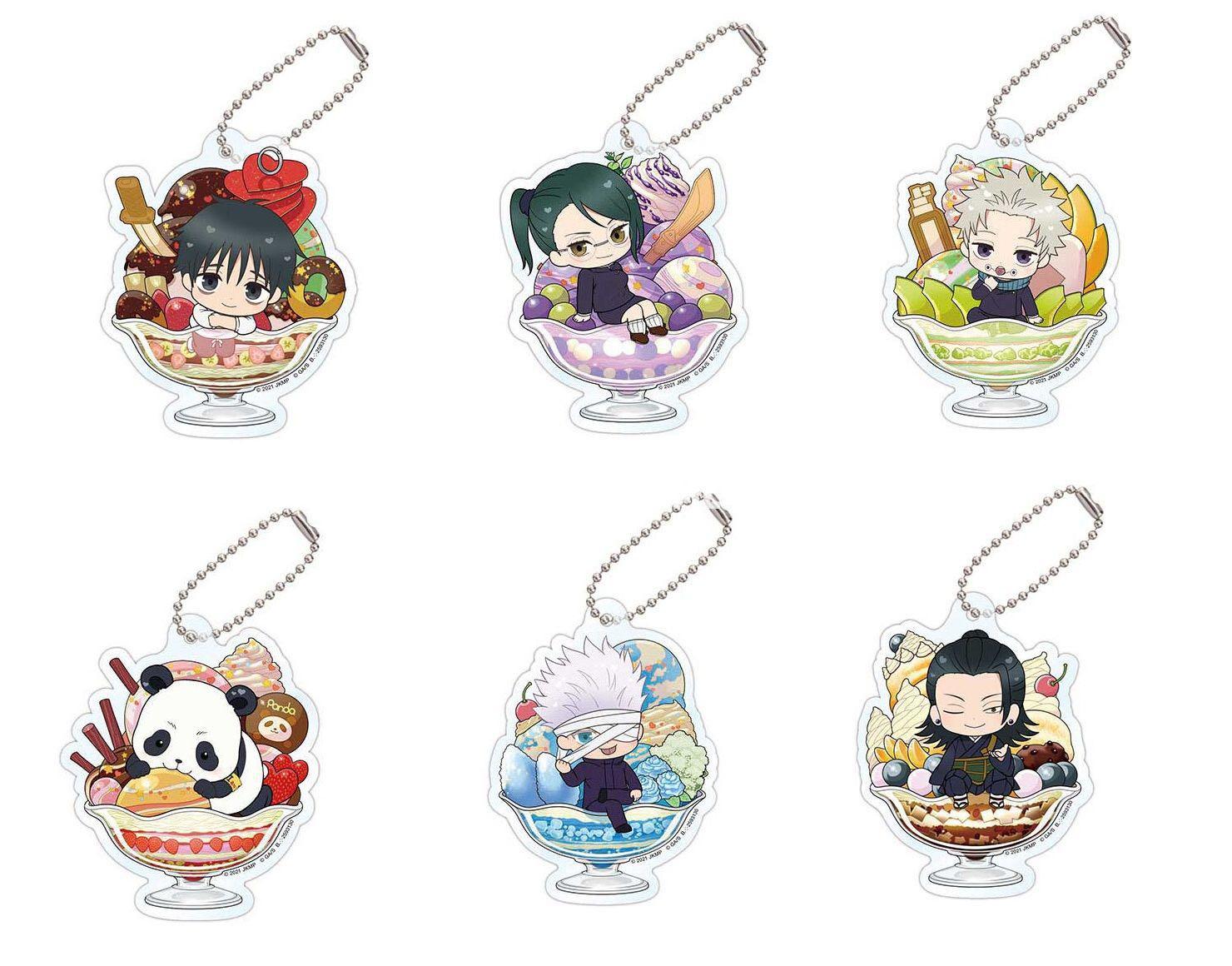 geto, gojo and panda parfait charms gachapon (jujutsu kaisen 0 jjk0 ...